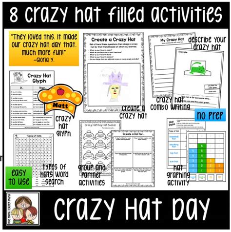 Crazy Hat Day Easy Prep Crazy Hat Day Activities For The Clasroom