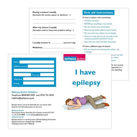 Epilepsy Id Card Epilepsy Action