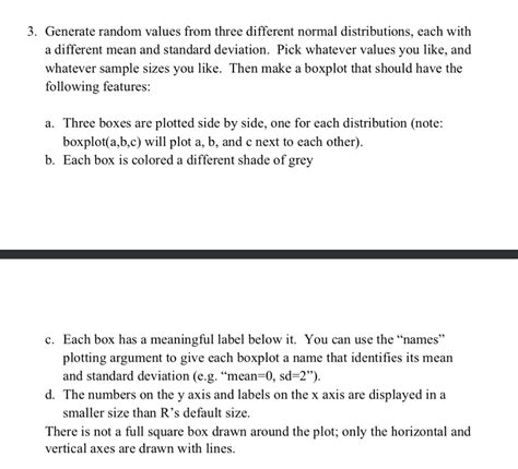 solved 3 generate random values from three different normal