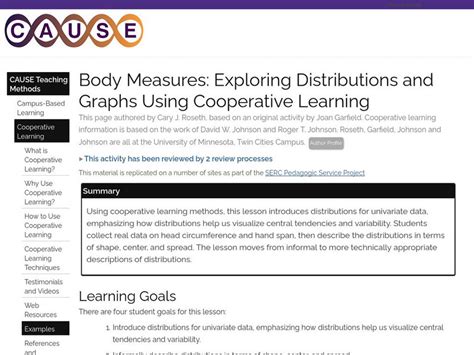 Serc Exploring Distributions And Graphs Using Cooperative Learning Lesson Plan For 9th 10th