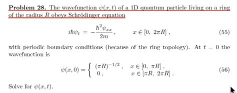 solved problem 28 the wavefunction q x t of a 1d quantum