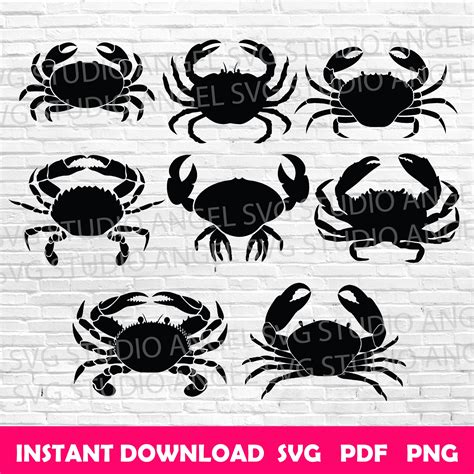 Crab Svg Crabs Svg Crab Cricut Svg Crab Clipart Svg Crab Vector Svg Crab Silhouette Svg Crab Svg