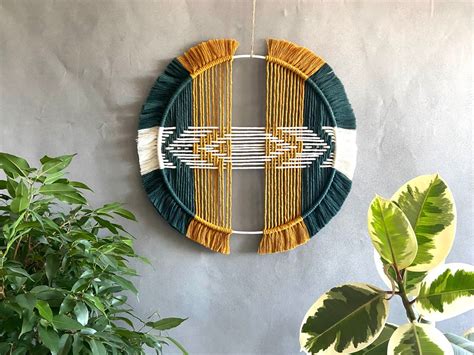 Macrame Wall Hanging Pattern Geometric Macrame Hoop Pattern Written In Pdf Circle Macrame Wall
