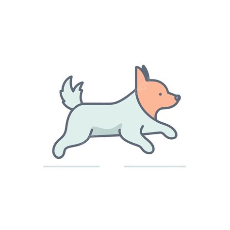 흰색 배경에서 실행되는 선 벡터 그림 개 흰색 바탕에 달리는 개를 묘사한 직계 아이콘 Flaticon 및 드리블에 의한 벡터