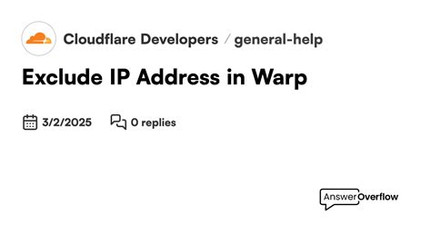 Exclude Ip Address In Warp Cloudflare Developers