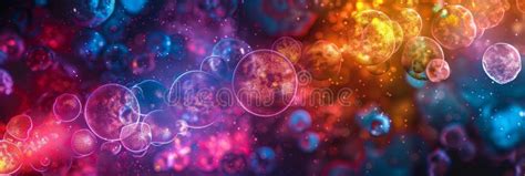 Close Up Of Vibrant Glowing Cellular Structures Under A Microscope Showcasing Intricate Details
