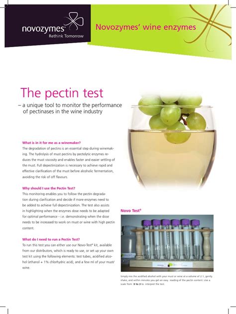 The Pectin Test Novozymes Wine Enzymes Pdf Winemaking Ethanol