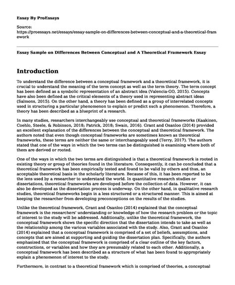 Essay Sample On Differences Between Conceptual And A Theoretical