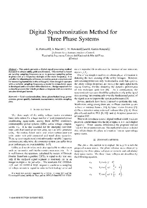 pdf digital synchronization method for three phase systems