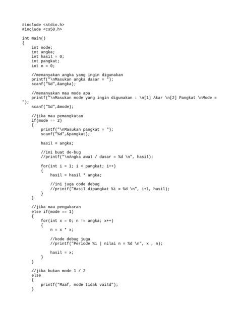 Code Pangkat Dan Akar Tanpa Cmath Pdf