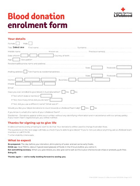Fillable Online Register As A Blood Donor Form Templatejotform Fax
