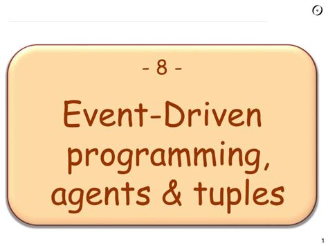 Ppt 8 Event Driven Programming Agents And Tuples Powerpoint