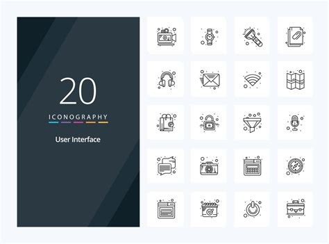 20 User Interface Outline Icon For Presentation 18423845 Vector Art At Vecteezy