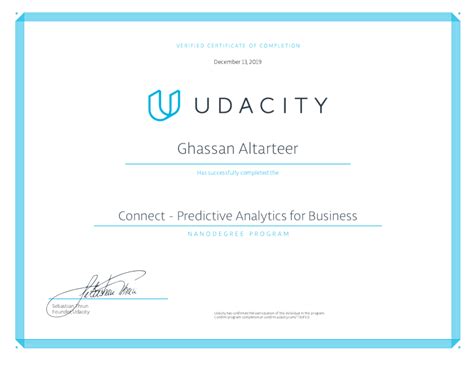 Udacity Predictive Analytics Certificate Ghassan Altarteer