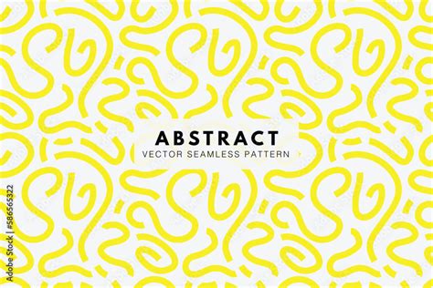 Wiggly Yellow Lines On A White Background Seamless Repeating Pattern Stock Vector Adobe Stock
