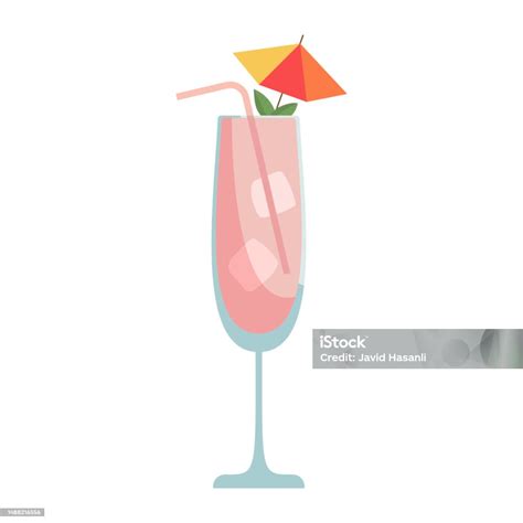 트로피컬 칵테일 컵 음료 안경 벡터 그림입니다 아이스 큐브와 레몬을 곁들인 상쾌한 칵테일 파티 메뉴 디자인 알콜 음료 여름과