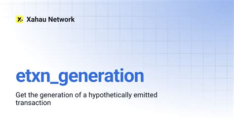 Etxngeneration Xahau Network