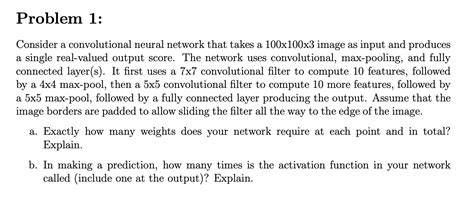 Solved Problem 1 A Consider A Convolutional Neural Network