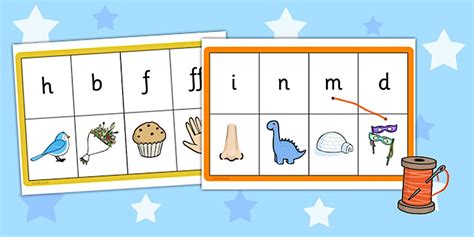 Phase 2 Phonemes Matching Threading Cards