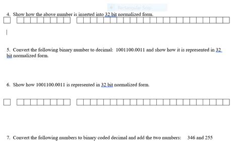 Solved 3 Convert The Following Decimal Number To Binary