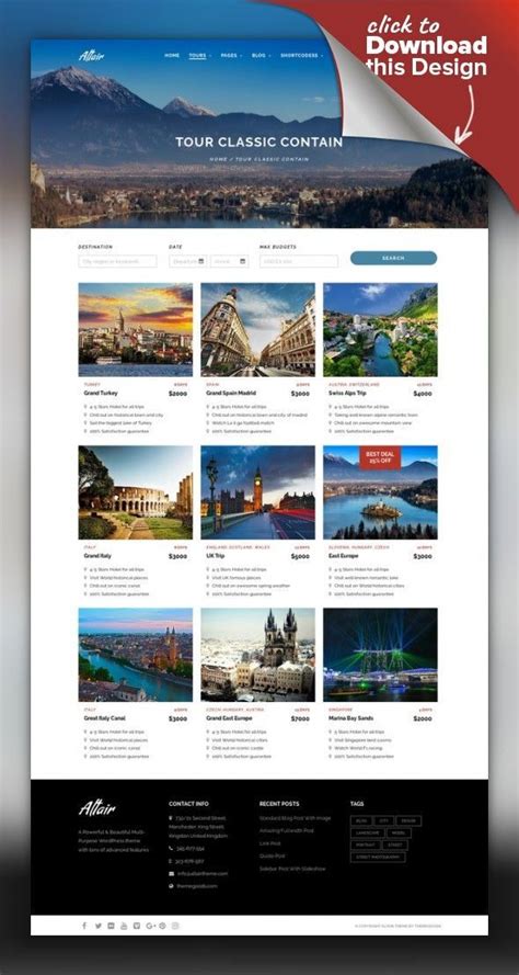 Altair Travel Agency Wordpress Travel Agency Homepage Ideas Tour And Travel Website Design