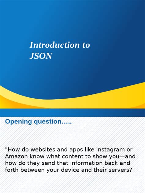 Introduction To Json Lecture22 Pdf Json Xml