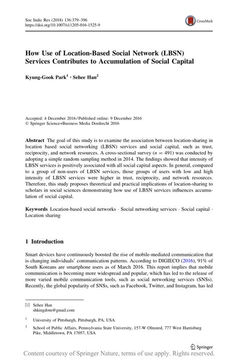 How Use Of Location Based Social Network Lbsn Services Contributes To Accumulation Of Social