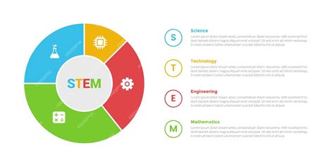 Stem Education Infographics Template Diagram With Big Outline Chart On