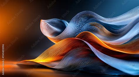 Abstract Visualization Of Big Data Analysis With Flowing Waves In