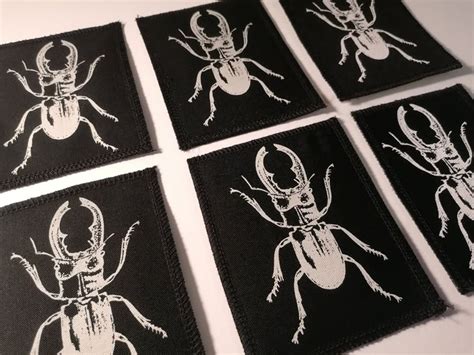 Horned Bug Patch Punk Patch Insect Patch Screen Printed Sew On Patch