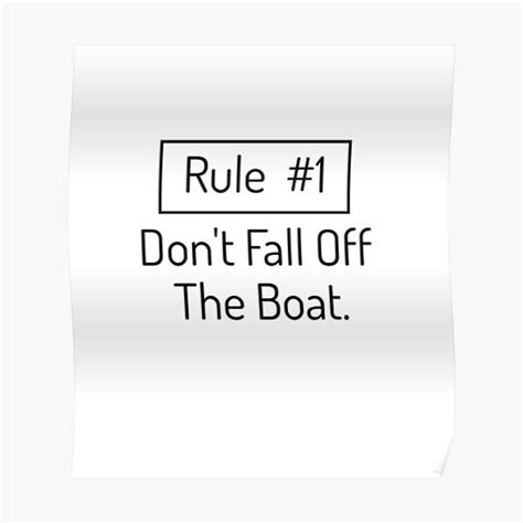 Rule 1 Dont Fall Off The Boat Rule For Sailing Premium Matte Vertical