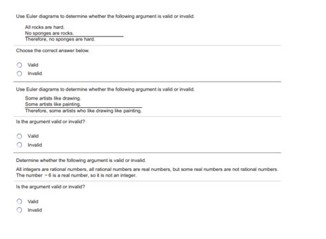Solved Use Euler Diagrams To Determine Whether The Following Chegg