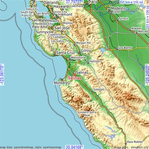 Map Of Salinas California County Of Monterey Interesting Water