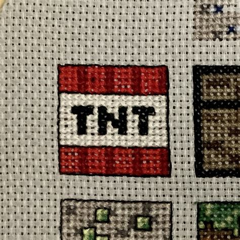 Minecraft Blocks Cross Stitch Pattern Series Part 2 Tnt Block Hookstitchsew