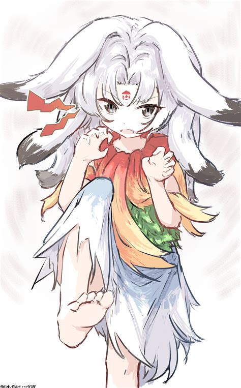 Ve1024 Houjuu Chimi Fossilized Wonders Touhou Absurdres Highres Barefoot Claw Pose