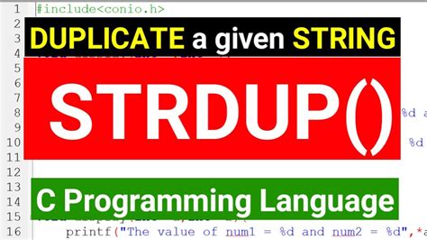 strdup function in c programming how to duplicate given string in c