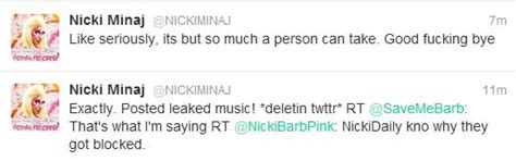 Nicki Minaj Deletes Twitter Account Tweets Good Fcking Bye