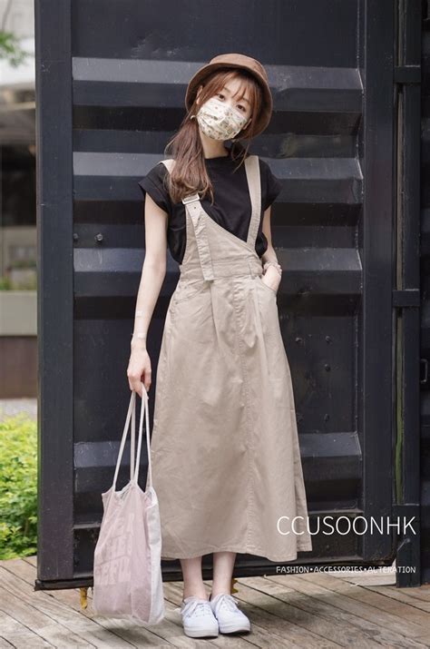 預購）jp直送 👗有四個袋仔 🏼吊帶可調較） Twill Asymmetry Flare Jumper Ccusoonhk