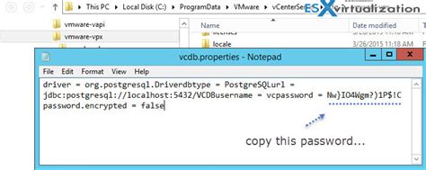 Vsphere 6 How To Backup Vcenter 6 Vpostgres Database On Windows Esx