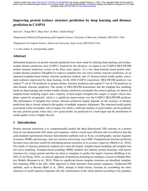 Pdf Improving Protein Tertiary Structure Prediction By Deep Learning And Distance Prediction