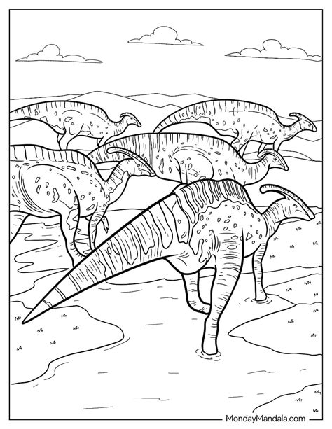 20 Parasaurolophus Coloring Pages Free Pdf Printables