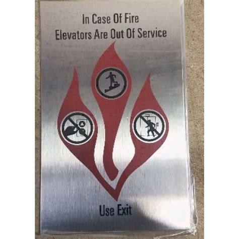 Elevator Fire Sign