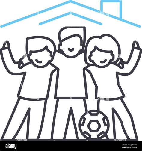 Team Building Activity Line Icon Outline Symbol Vector Illustration Concept Sign Stock Vector