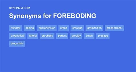 another word for foreboding synonyms and antonyms