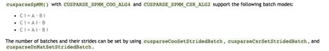 Does Cusparsespmm Function Support Multiplying Of Multiple Sparse Matrices And Multiple Dense