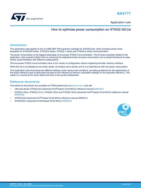 An4777 How To Optimize Power Consumption On Stm32 Mcus
