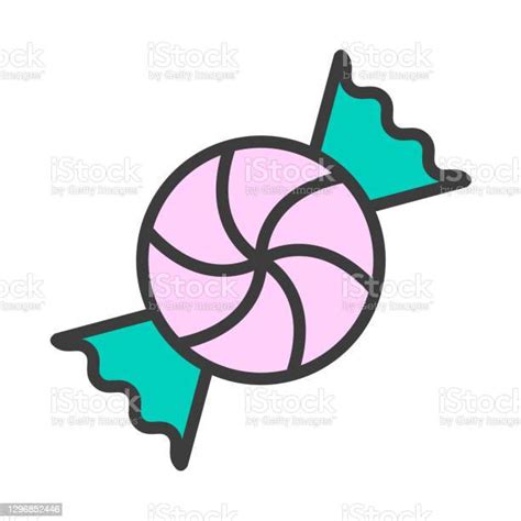 흰색 배경에 격리 된 스트로크와 사탕 색상 플랫 아이콘 웹 모바일 앱 및 Ui 디자인용 캔디 벡터 아이콘 가득 찬에 대한 스톡 벡터 아트 및 기타 이미지 Istock