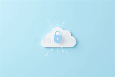 Cloud Security Concept With Lock Symbol Digital Space Graphic Design