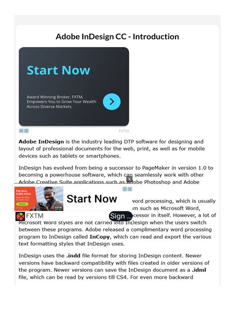Adobe Indesign Cc Introduction Pdf Adobe In Design Adobe Creative Suite