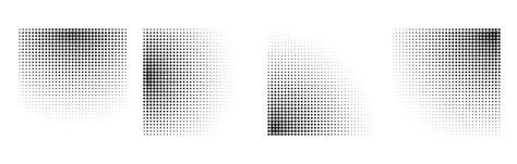 Free Vector Halftone Radial Gradient Effect Background Set